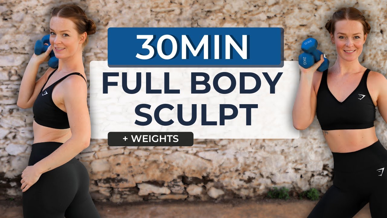 30 MIN BODY SCULPT HIIT | Full Body Workout with Weights | No Jumping ...