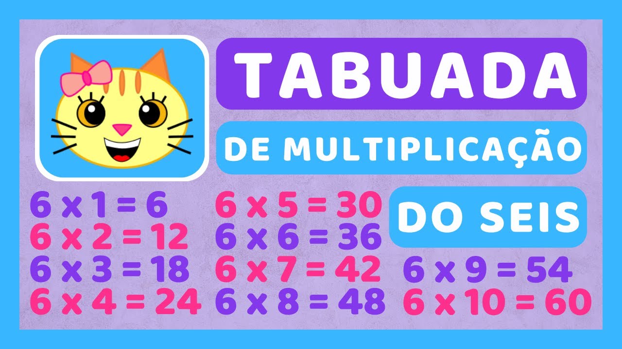 TABUADA DO SEIS PARA CRIANÇAS | Tabuada do 6 - YouTube