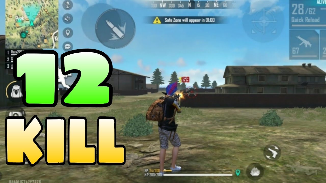 GARENA FREE FIRE 12 KILL CLASSIC BERMUDA GAMEPLAY||HYPER NINJA GAMING ...