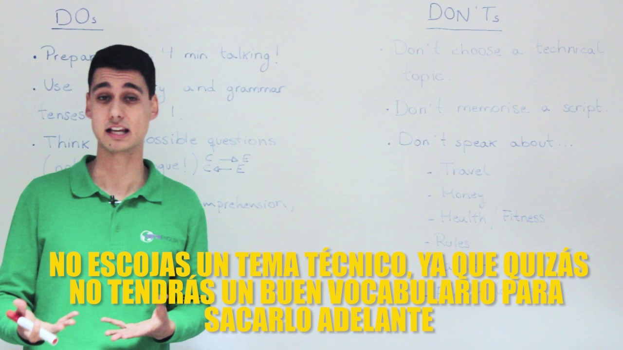 Consejos para el examen oral del B1 de Trinity - YouTube
