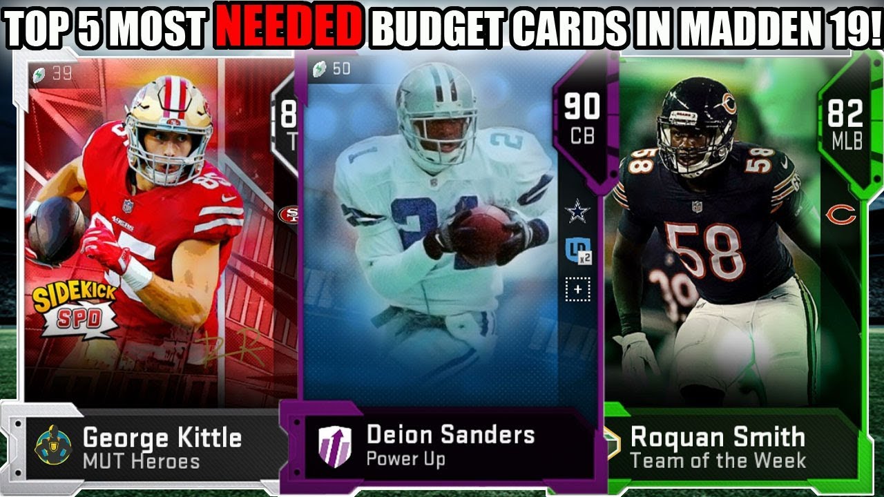 TOP 5 MOST NEEDED BUDGET CARDS IN MADDEN 19 ULTIMATE TEAM! BUDGET ...