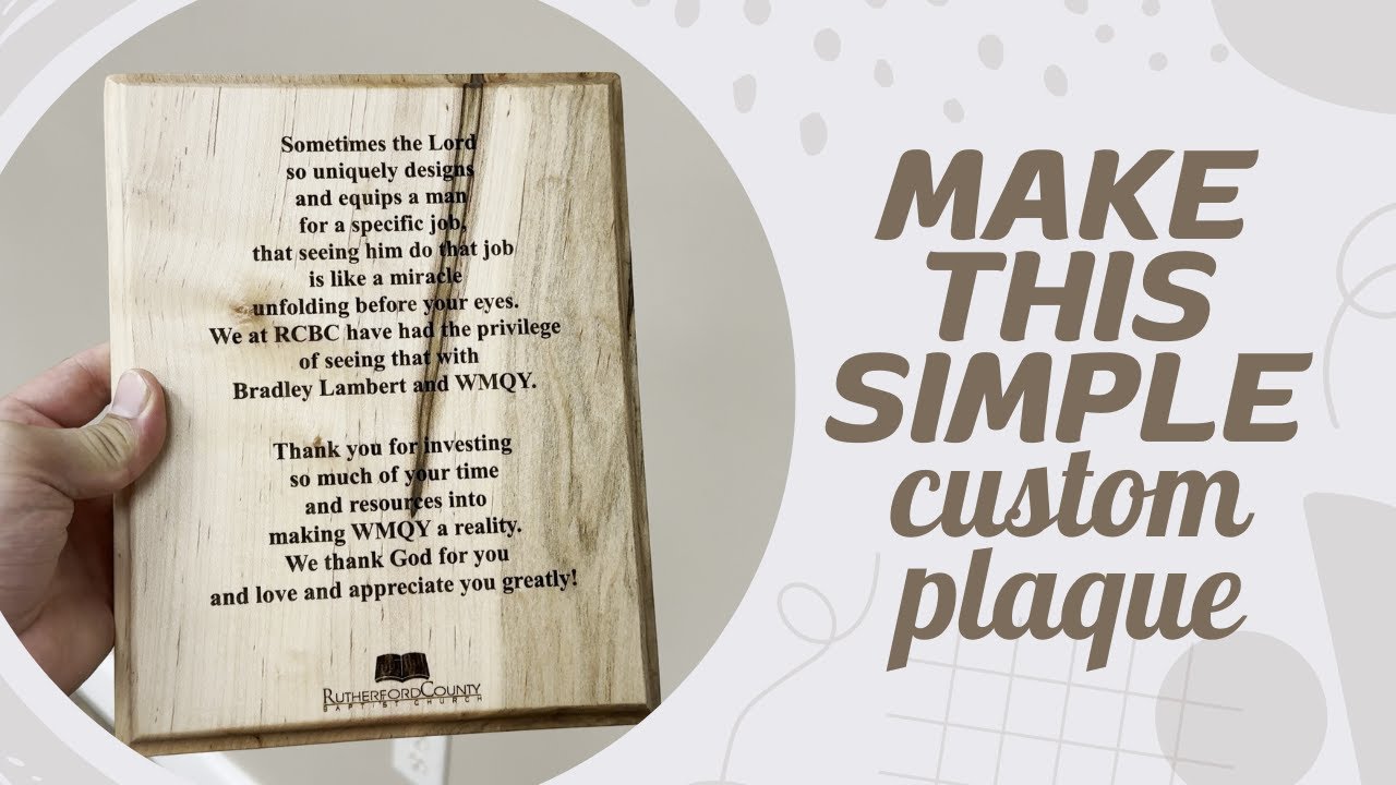 Create Your Own Laser Engraved Plaque - YouTube