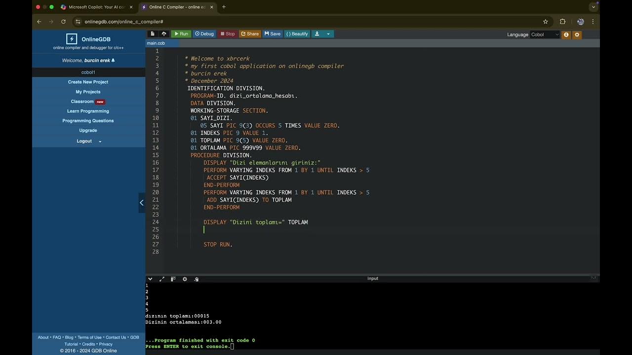 Average calculation using array on cobol - YouTube
