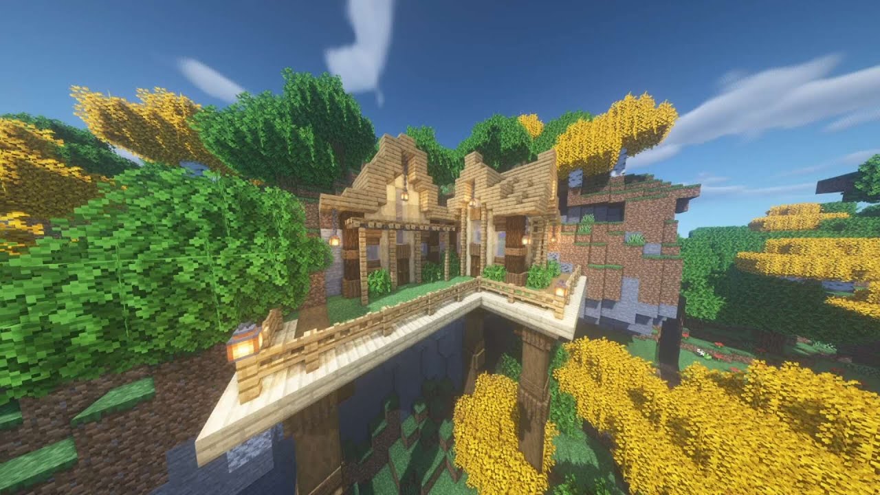 HOW TO MAKE A SRUVIVAL SIDE CLIFF HOUSE || Minecraft Timelapse - YouTube