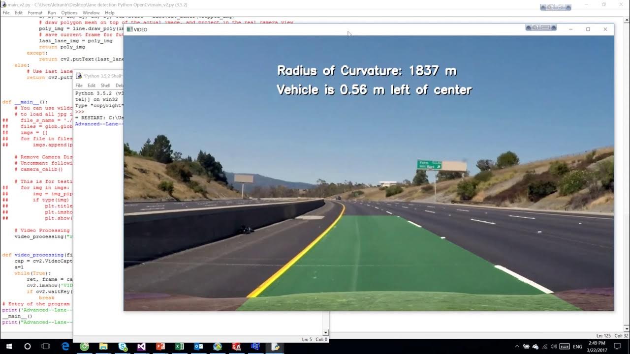 Lane Detection OpenCV Python - YouTube