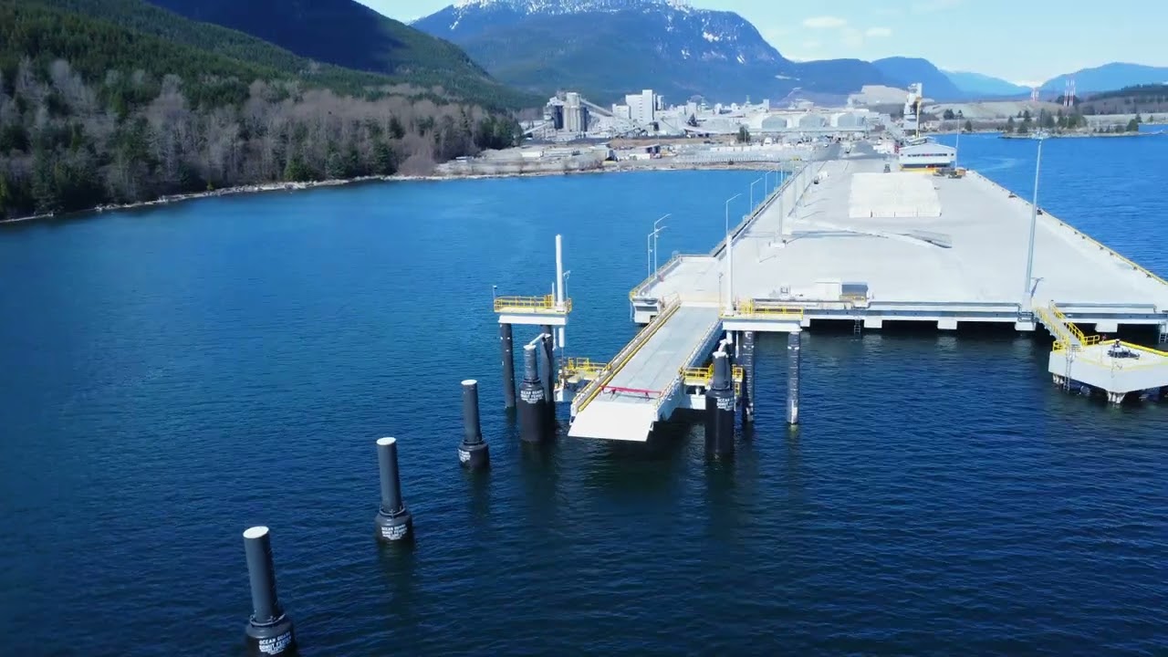 The newly completed dock at Rio Tinto Alcan Kitimat - DJI mini 2 - YouTube