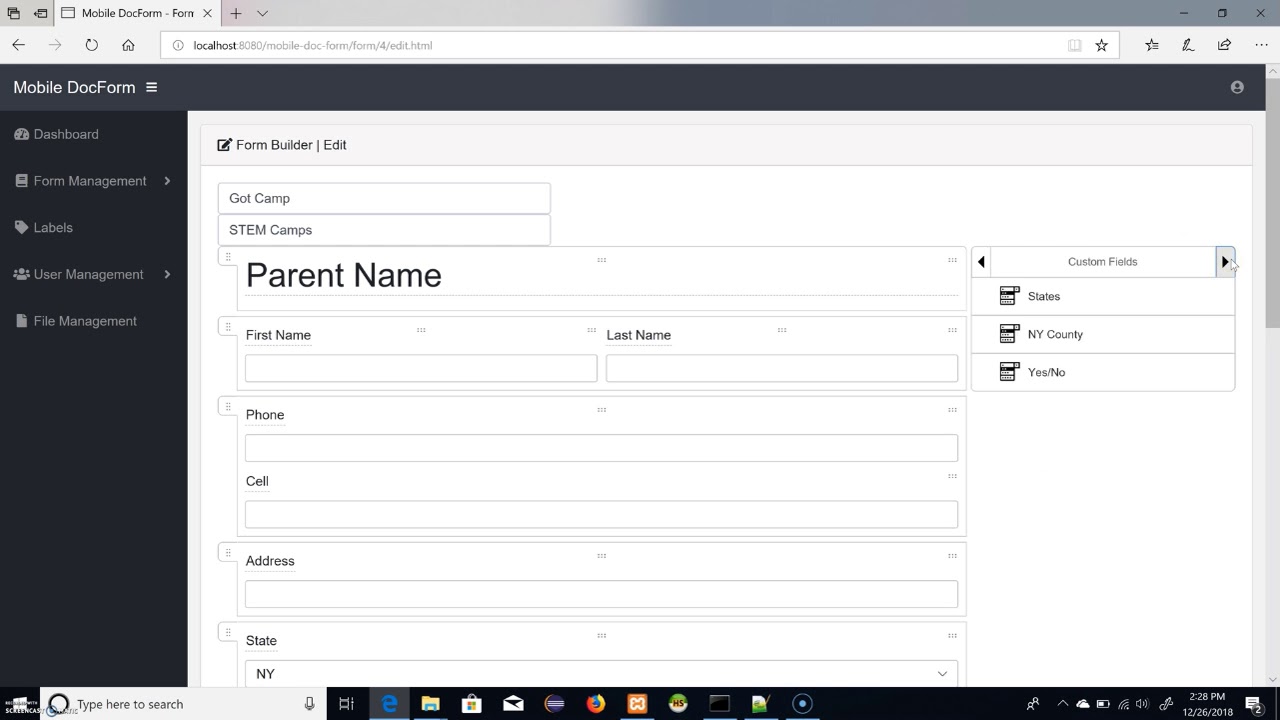 How to Create Custom Fields in Mobile DocForm - YouTube