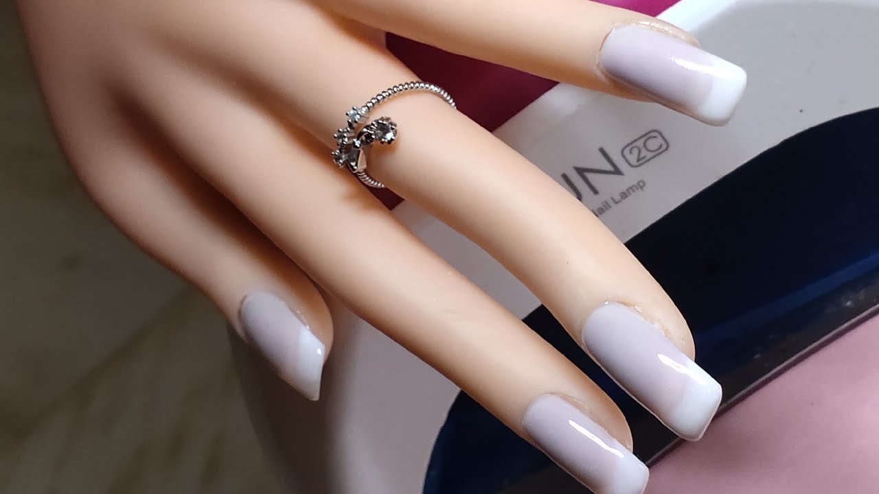 French gel polish application... French gel manicure... How to do ...