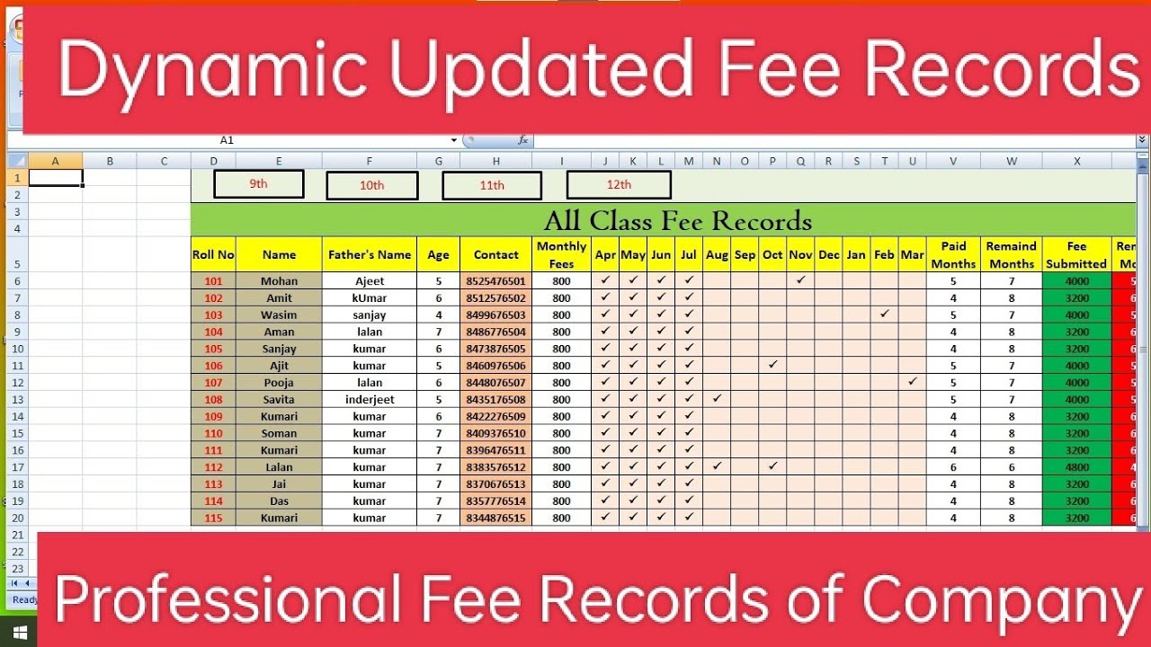 Dynamic Updated Fee Records of Data | Professional Fee Records of ...