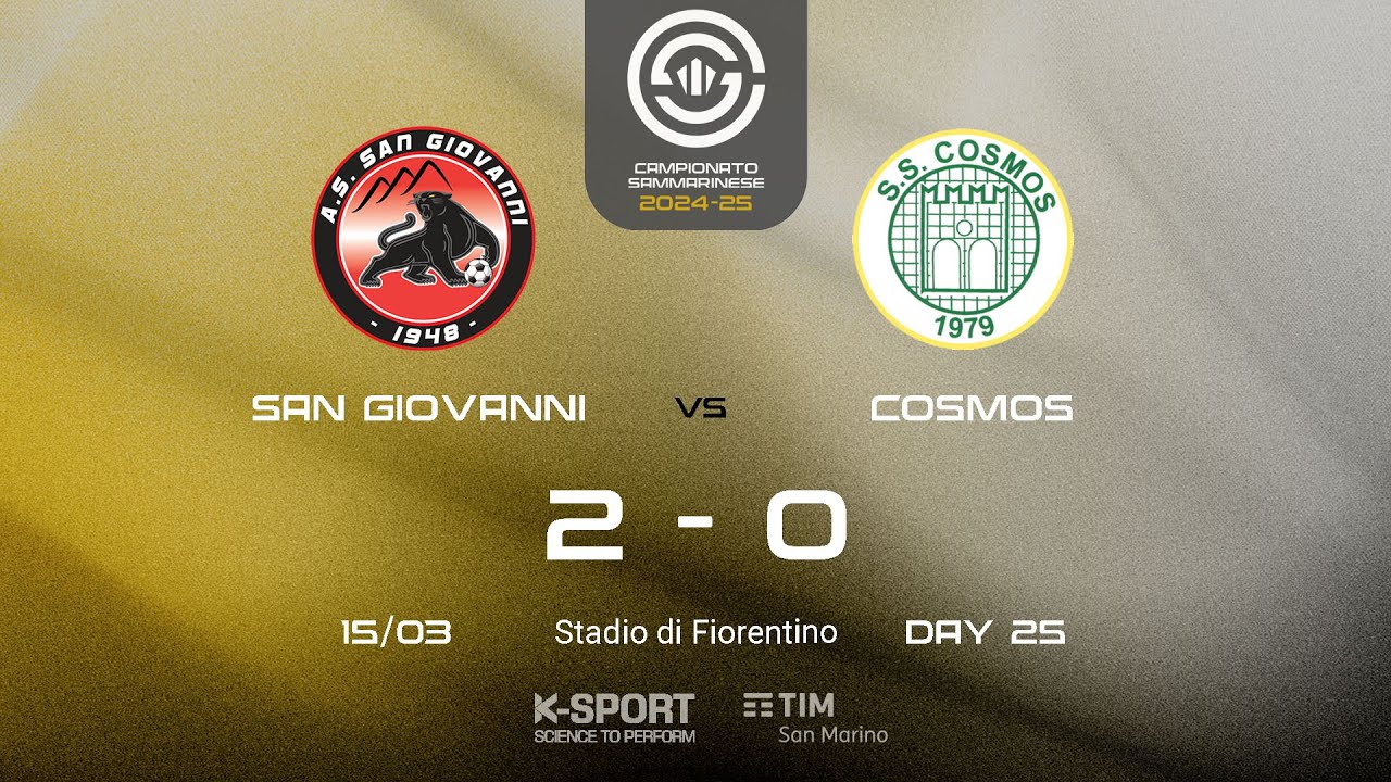 Campionato Sammarinese 2024-25, 25. giornata | HL San Giovanni - Cosmos 2-0 - YouTube