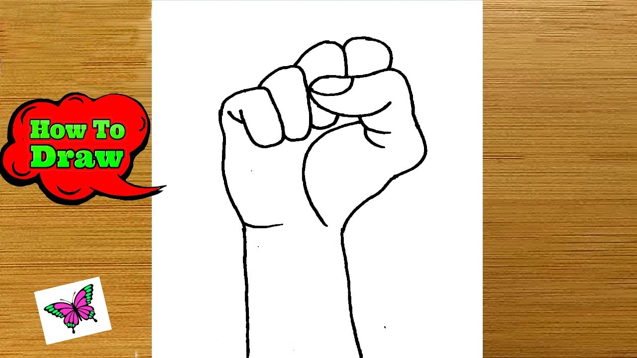 How to draw a fist for beginners | Fist line drawing tutorial - YouTube