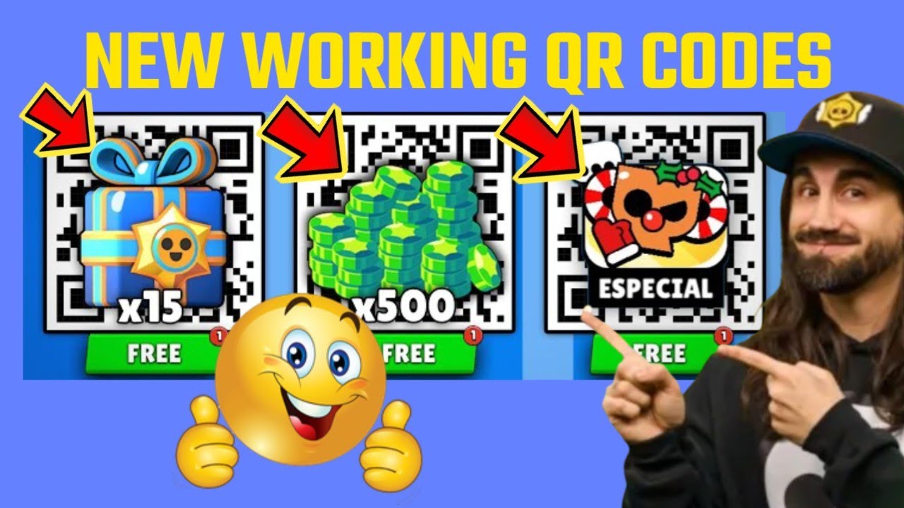 FREE! 🥳 x15 RANDOM GIFTS 🎁 NEW TROPHY PIN QR CODE | BRAWL STAR QR CODE ...