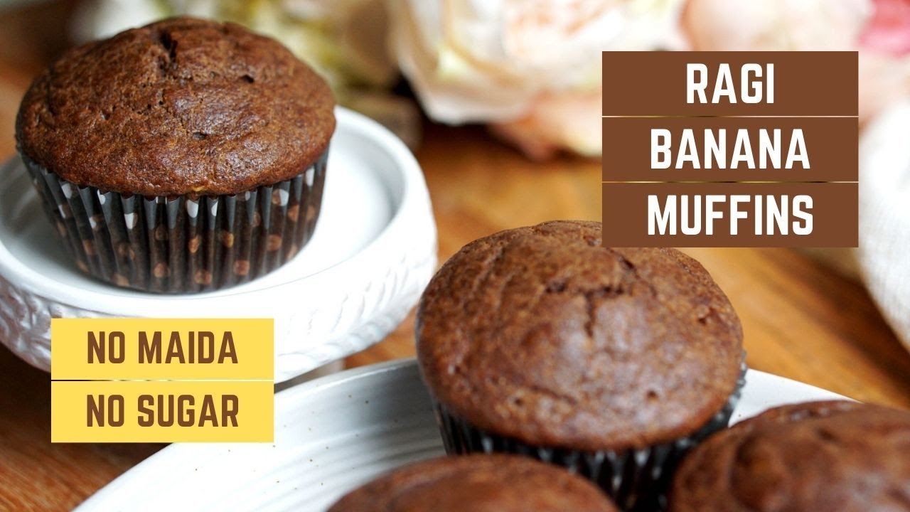 Ragi Banana Muffins | Finger Millet Banana Chocolate Muffins | Ragi ...