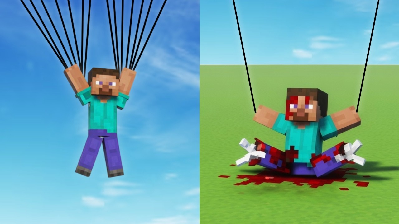 Can Ropes Save Steve From Falling? - YouTube