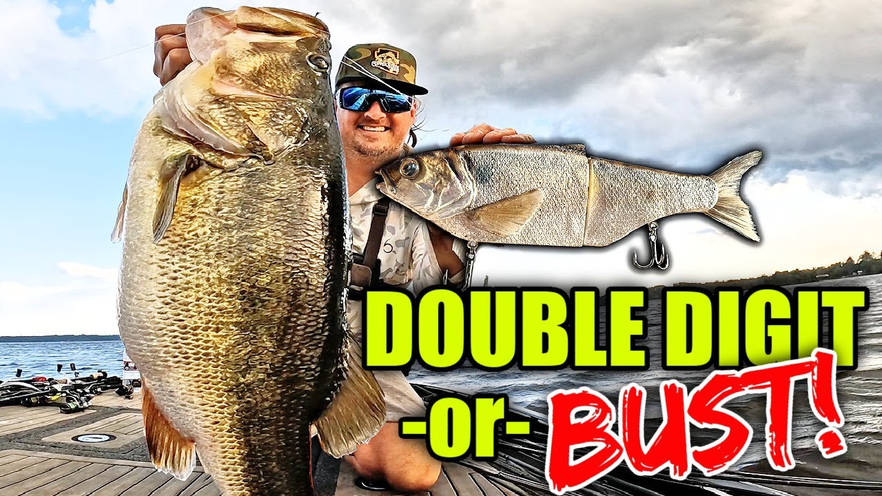 Fishing for ONLY Double Digit Bass w/ GIANT Baits!! - YouTube