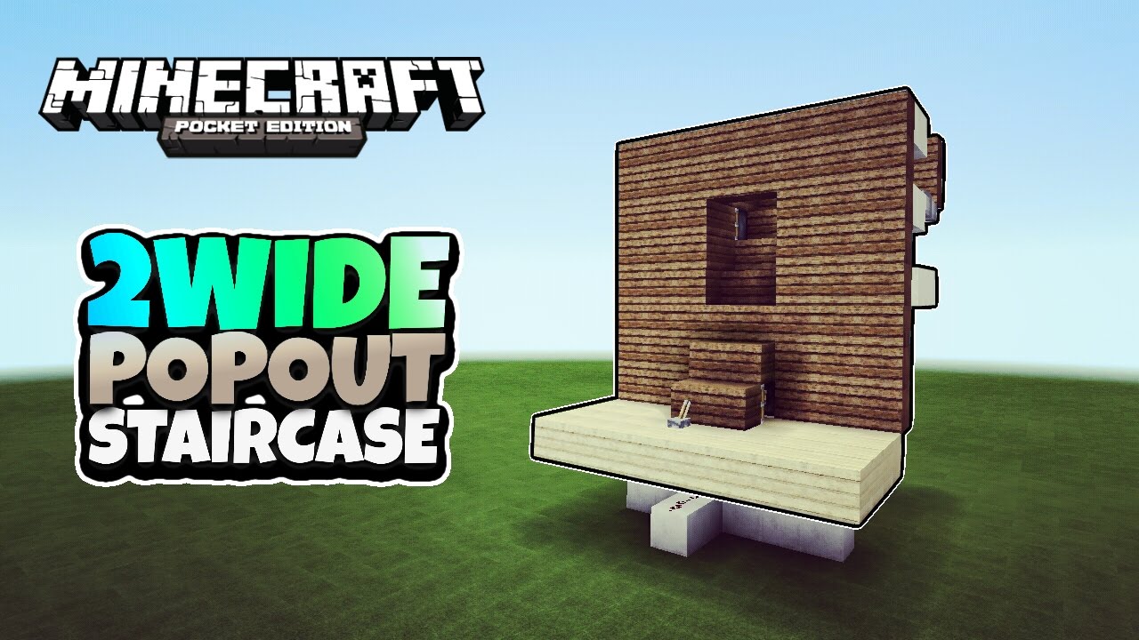 MCPE POPOUT STAIRCASE - TUTORIAL - MCPE 0.15+ - WAVEPLAYZ - YouTube