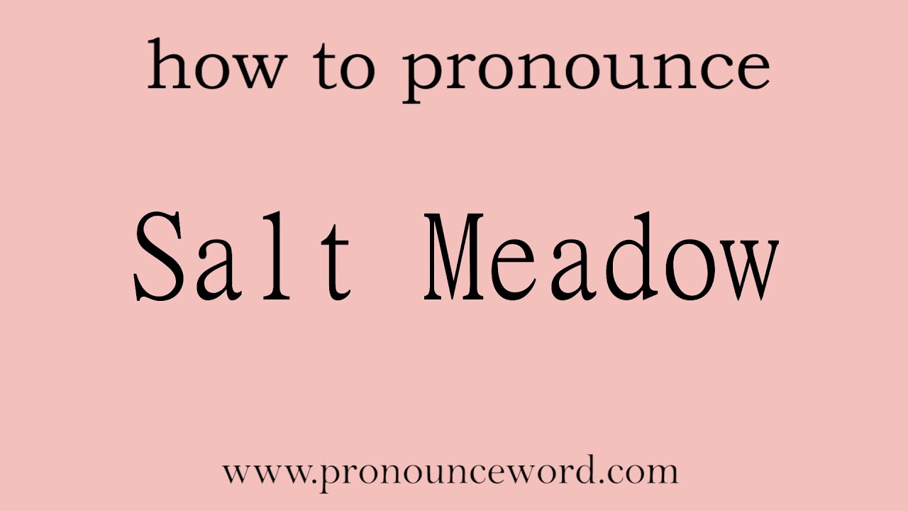 Salt Meadow. How to pronounce Salt Meadow in english (correct!). Start ...