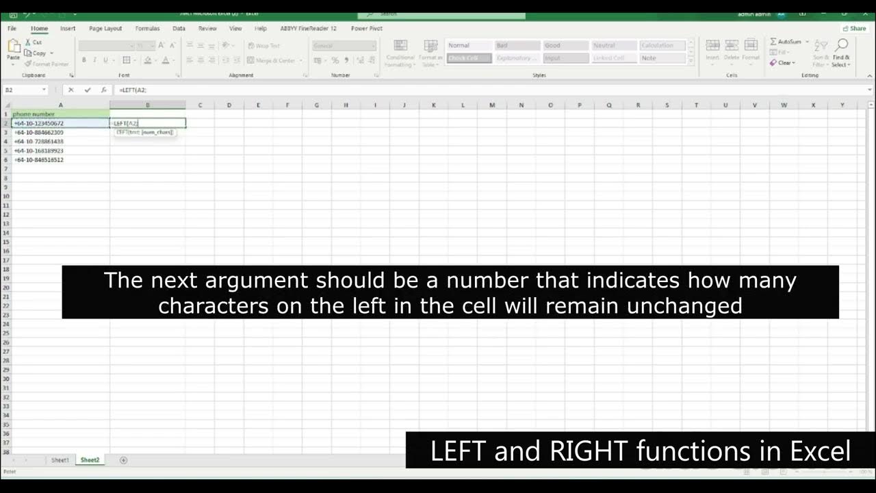 LEFT and RIGHT functions in Excel - YouTube