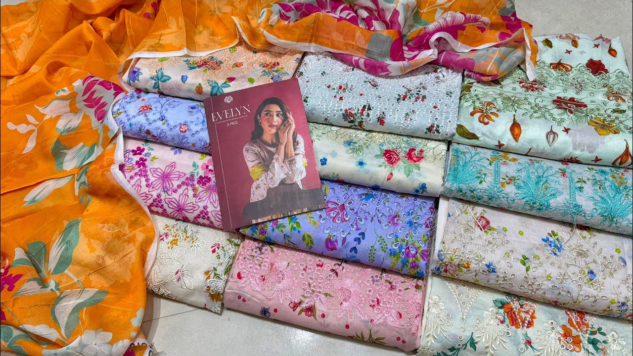 Evelyn by Gulljee lawn Chikankari | Gulljee new Chikankari collection 2025 | Zainab Cloth - YouTube