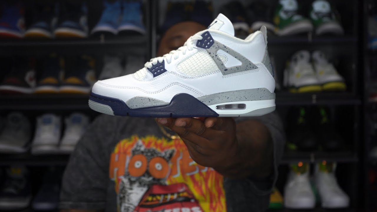FIRST LOOK: AIR JORDAN 4 MIDNIGHT NAVY SNEAKER REVIEW - YouTube