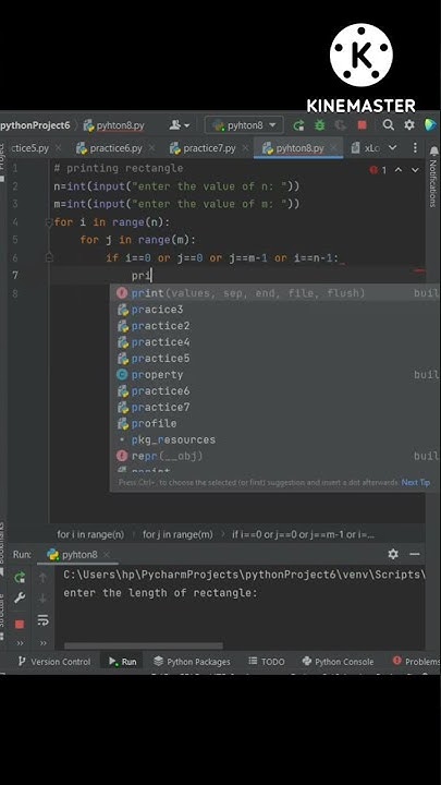Printing Rectangle In Python Using For Loop Python3 Numpy Python Pythonprogramming