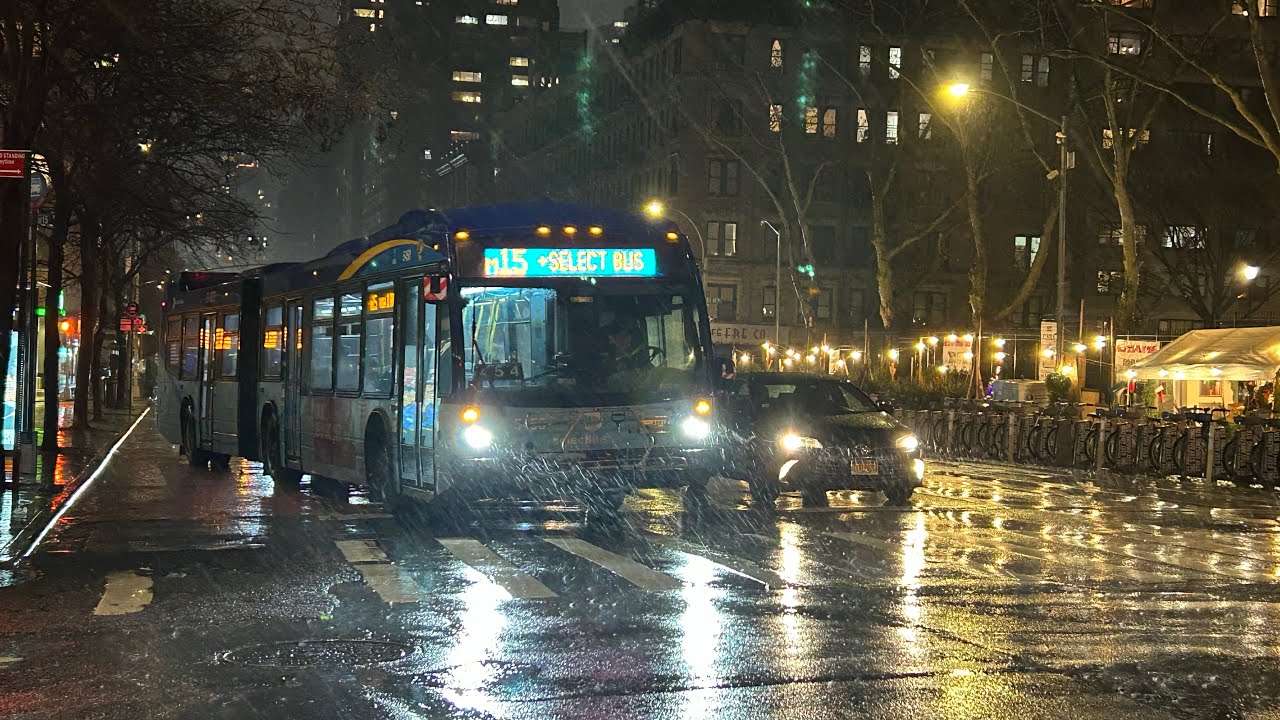 MTA NYCTA Bus: Novabus LFSA #5450 M15 SBS + #5912 M15 Local Buses At ...