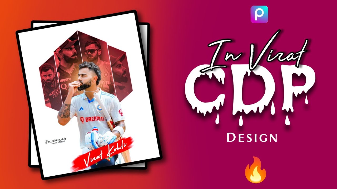 Virat Kohli Cdp Editing In Picsart || Birthday Poster Editing In ...