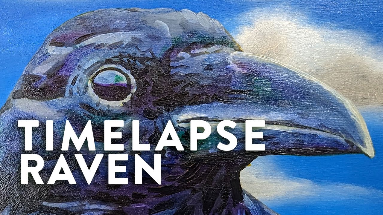 Realistic RAVEN OIL PAINTING: Timelapse Art Tutorial - YouTube
