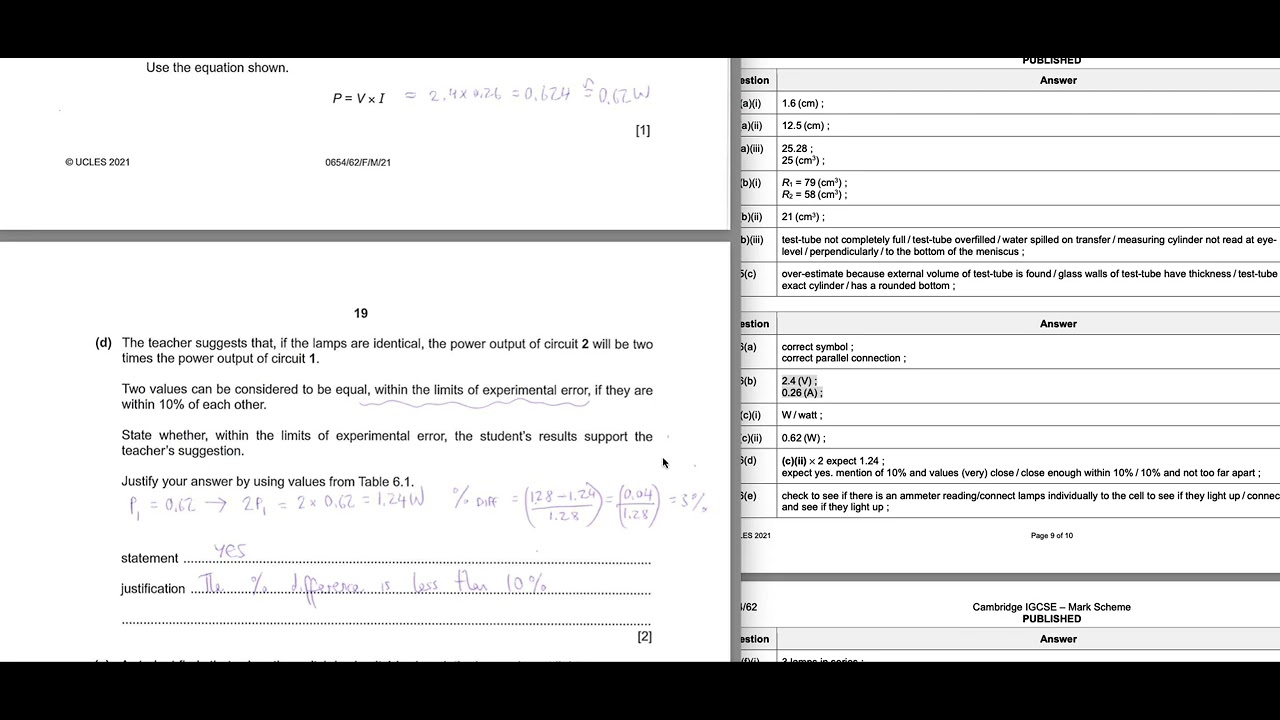 0654 Coordinated Sciences March 2021 QP62 Q6 - YouTube