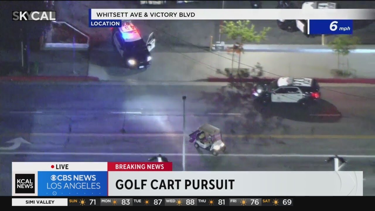 Assault suspect driving golf cart leads police on pursuit in San ...