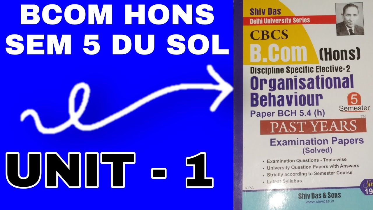 organizational behaviour chapter 1 bcom hons sem 5 du sol | meaning ...