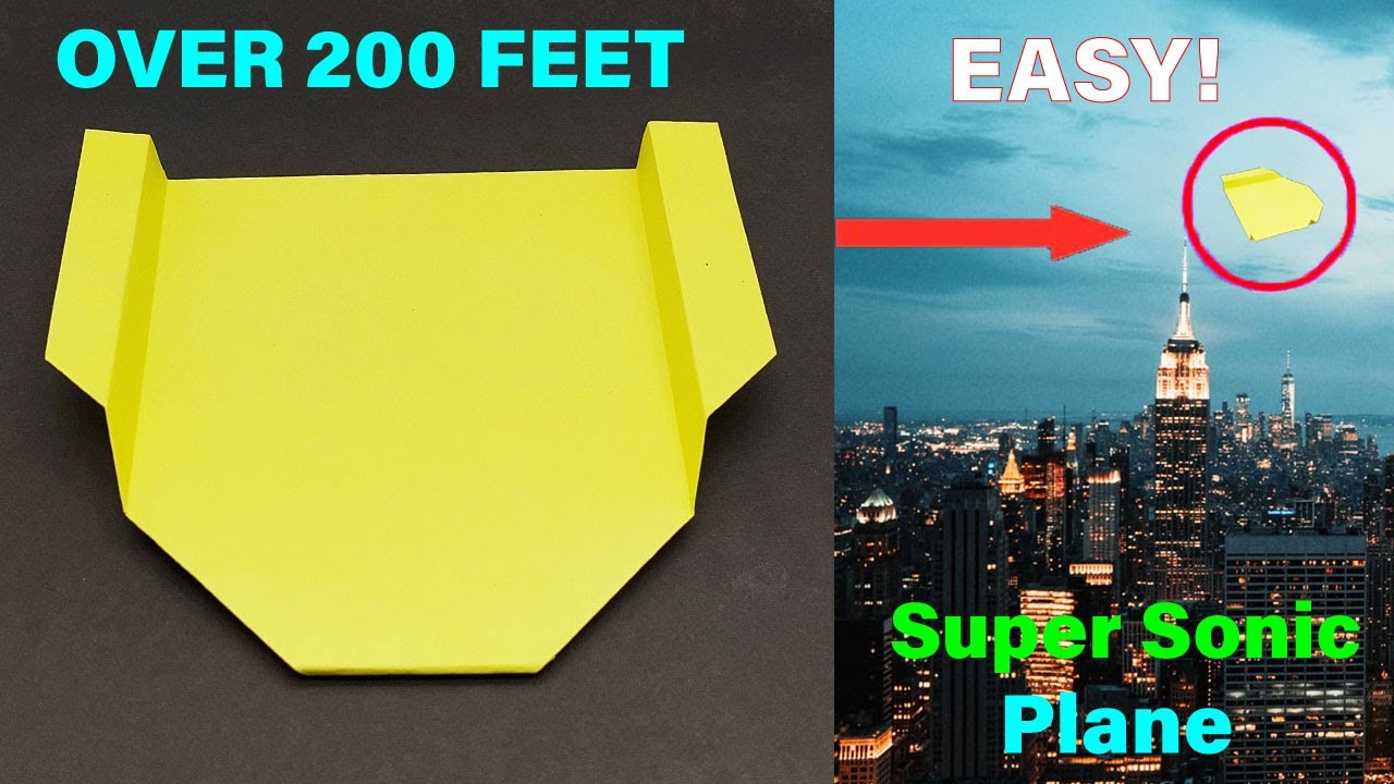 Over 200 Feet - Easy Paper Plane that Fly Far | Best Paper Airplane ...