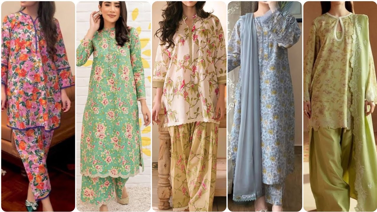 Printed suit Designs/Printed suit Design with lace/how to Same Printed ...
