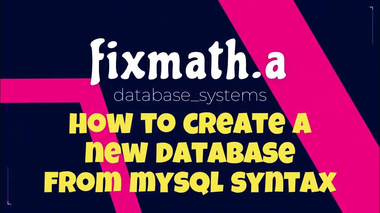 how to create a new database in mysql workbencch | using command - YouTube