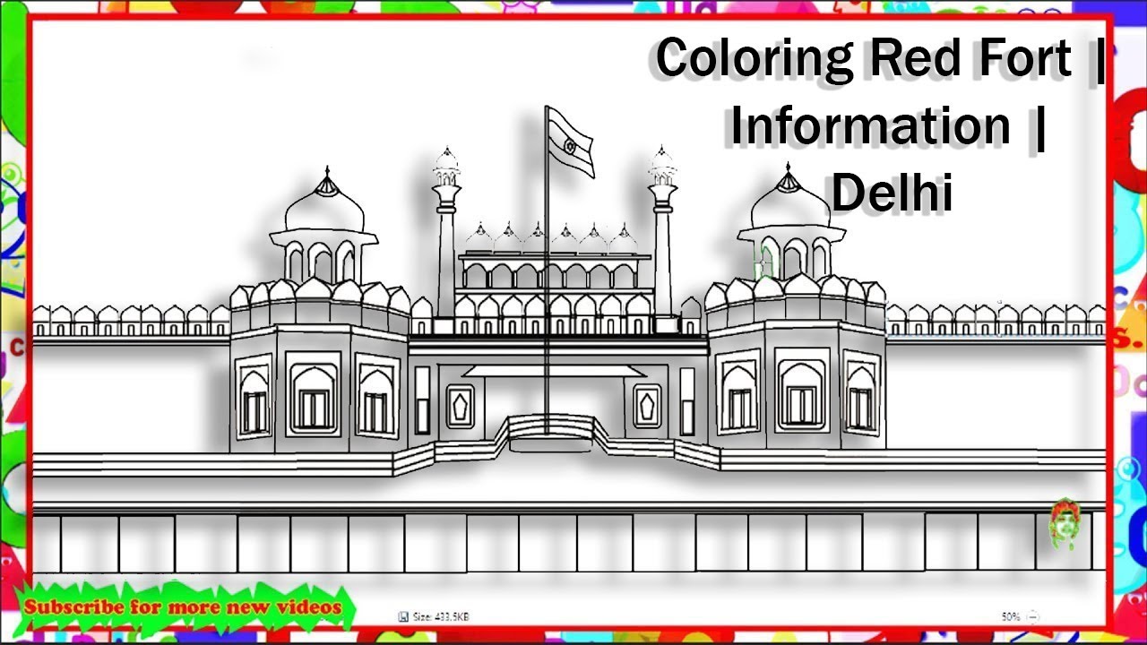 Coloring Red Fort ,Delhi l Information l LearnByArts - YouTube