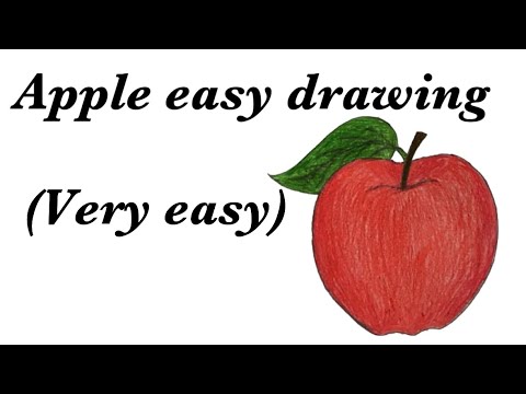 Apple drawing | how to draw a apple | seb ki drawing | fruits drawing ...
