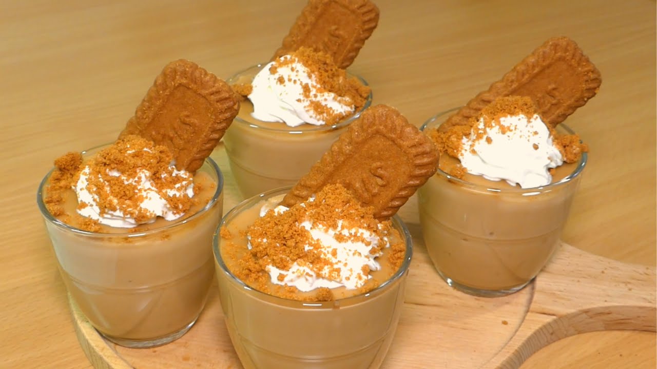 Delicious Lotus Biscoff Pudding | Lotus Biscoff Custard Dessert Cream ...