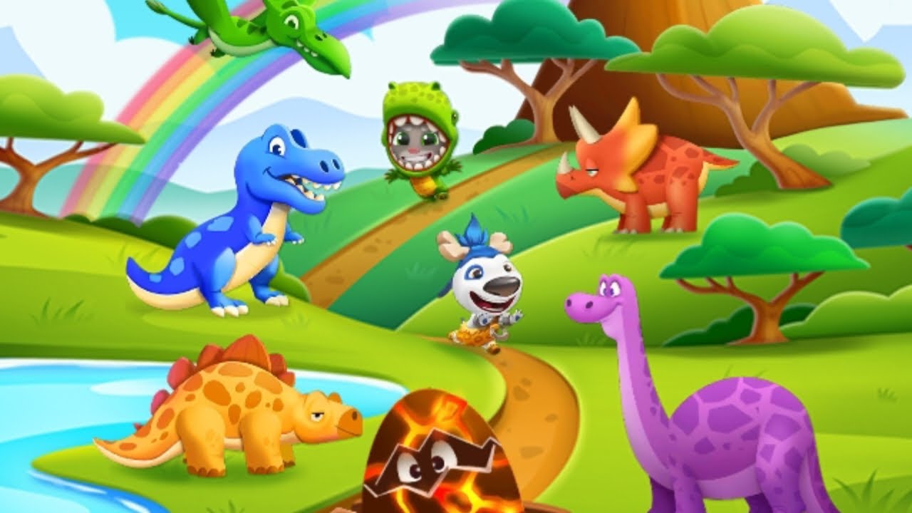 Talking Tom gold run gameplay | Dino World event Lucky cards Dino Tom ...