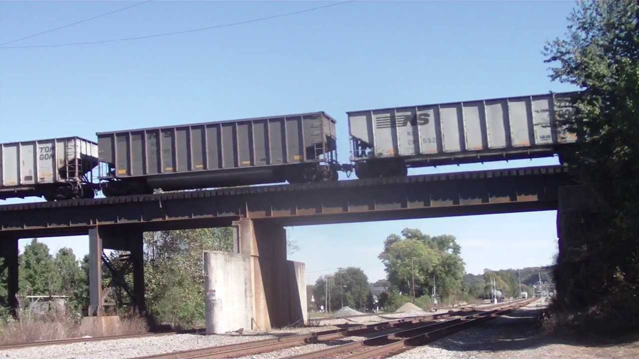Norfolk Southern Coal Train With The Pier 6 Anniversary Car. - YouTube