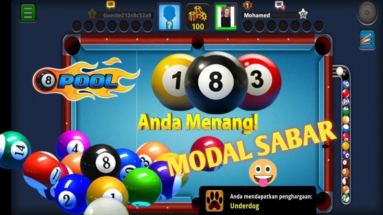MENANG SABAR!!!! Game Billiar 8 Ball Pool - YouTube