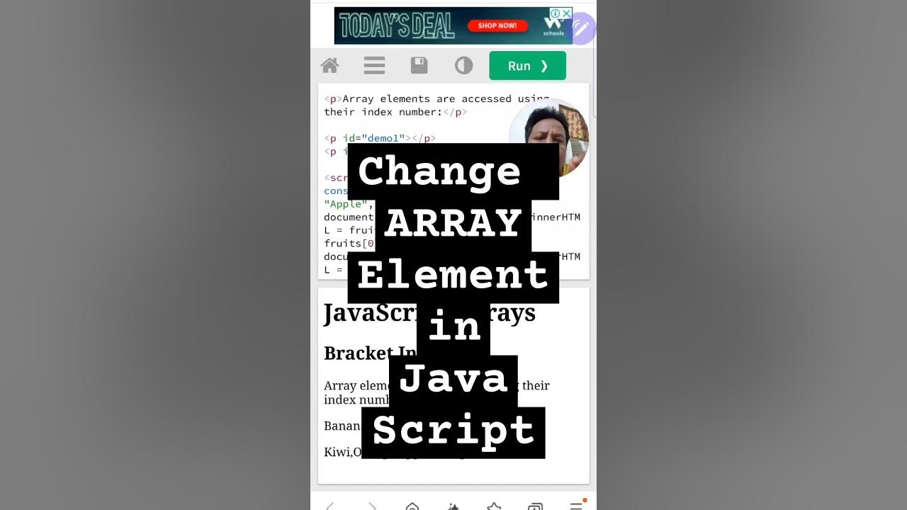 Change Array Element | JavaScript Tutorial #programmingwithrakesh - YouTube