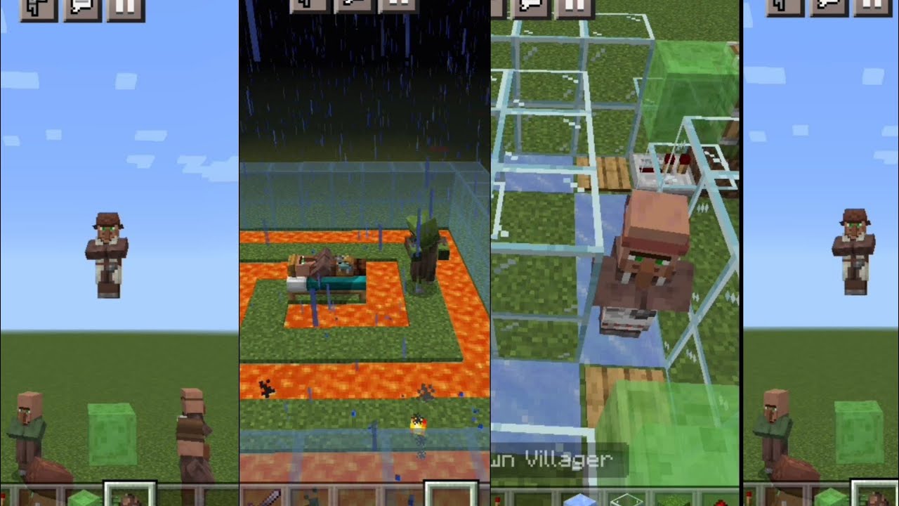 Best experiments on villagers- Minecraft viral hack - YouTube