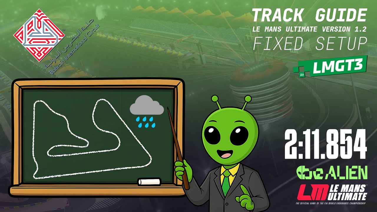 Le Mans Ultimate GT3 Fixed Setup Track Guide: Bahrain Wet (1.2) - YouTube