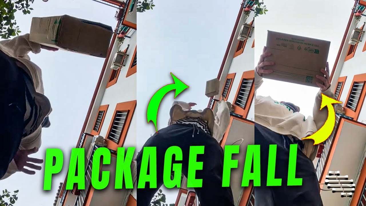Balcony Package Toss Leads to Flowerpot Fall - YouTube