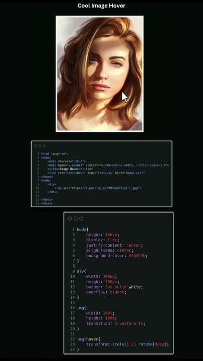 Cool Image Hover 💥#coder #shorts #shortvideo #bts #webdesign #html #css #coderslife # ...