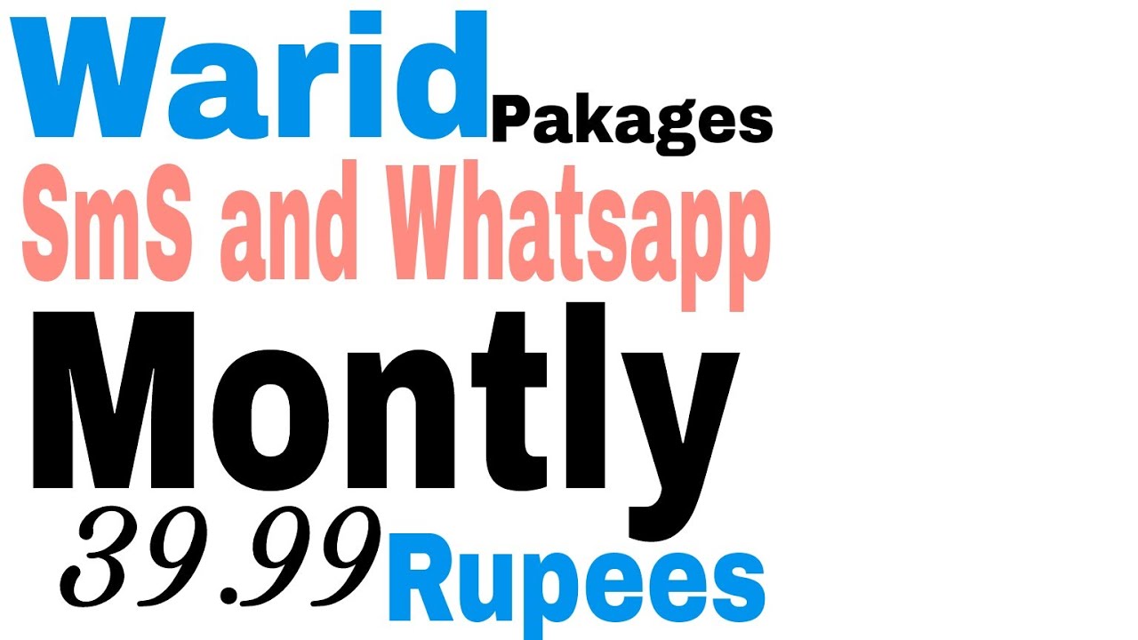 New Warid Jazz Packages SmS and Whatsapp Rs.39.99 Monthly - YouTube