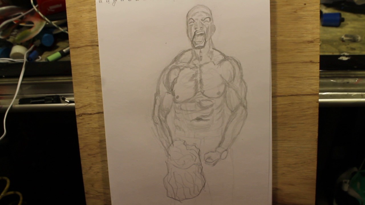 how to draw Terry Crews Flexing final - YouTube