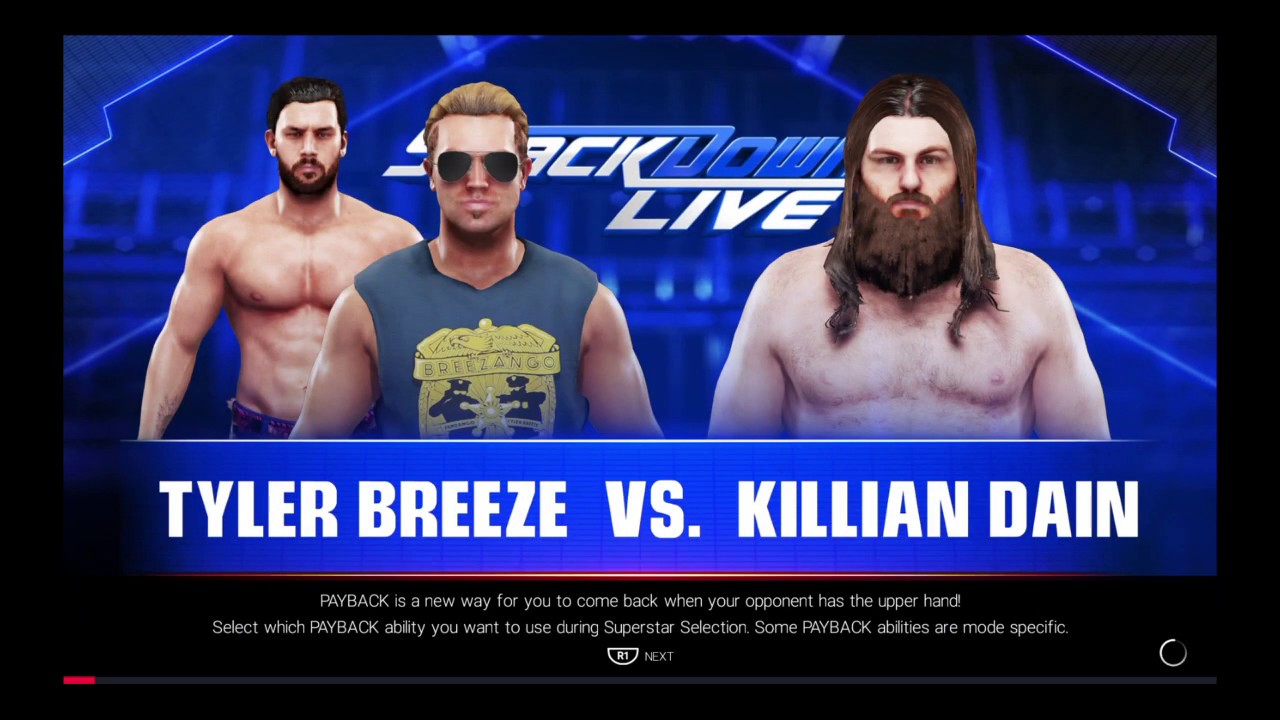 WWE 2K19 - Tyler Breeze vs. Killian Dain (SmackDown LIVE) - YouTube