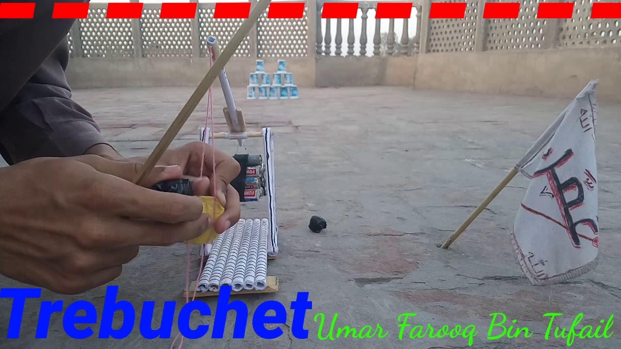 Paper trebuchet - YouTube
