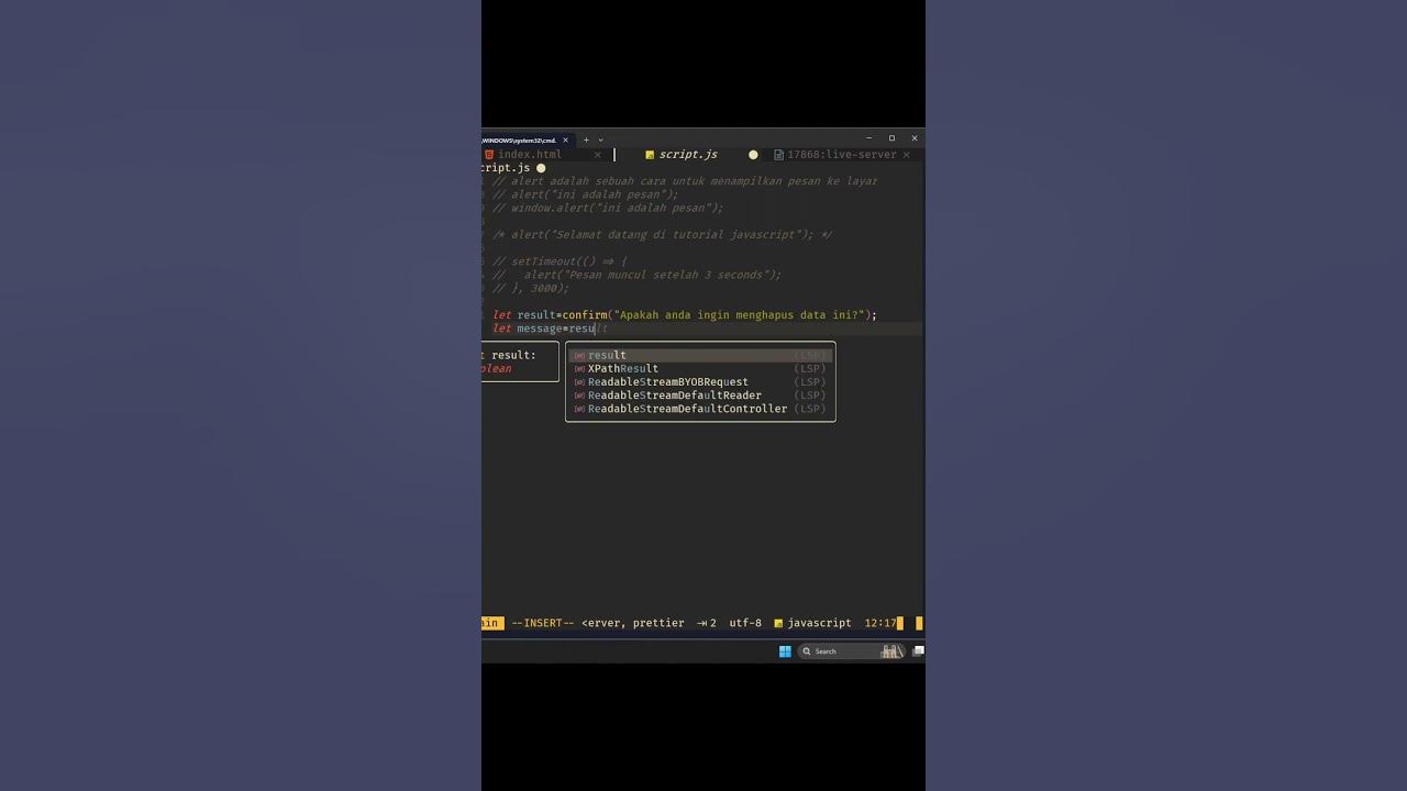 JAVASCRIPT CONFIRM DIALOG - YouTube